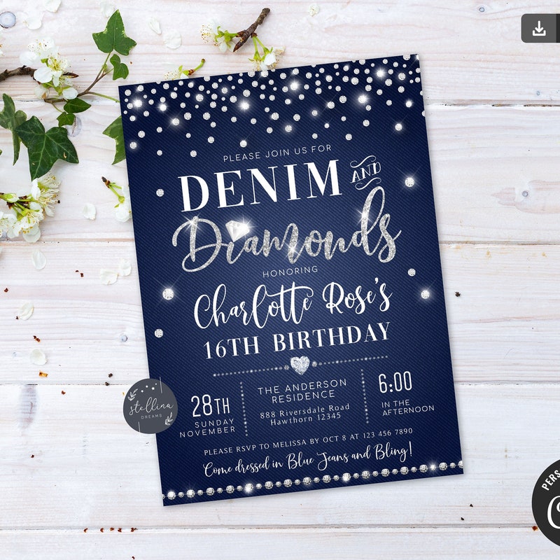 Bling Invitation - Etsy
