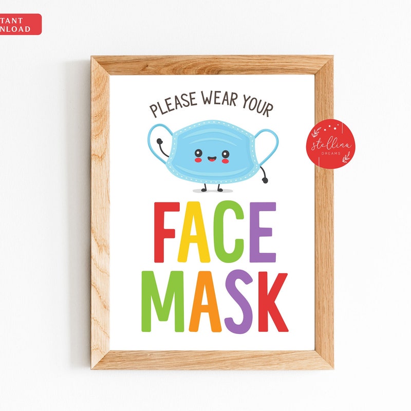 Please Wear a Mask Printable Sign - Etsy