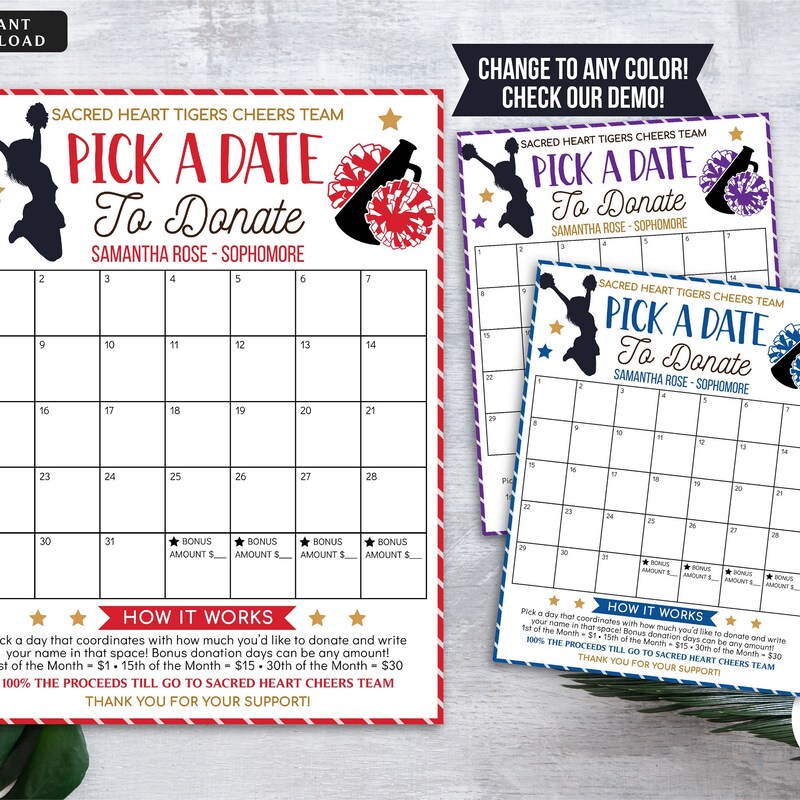 Cheerleader Calendar - Etsy