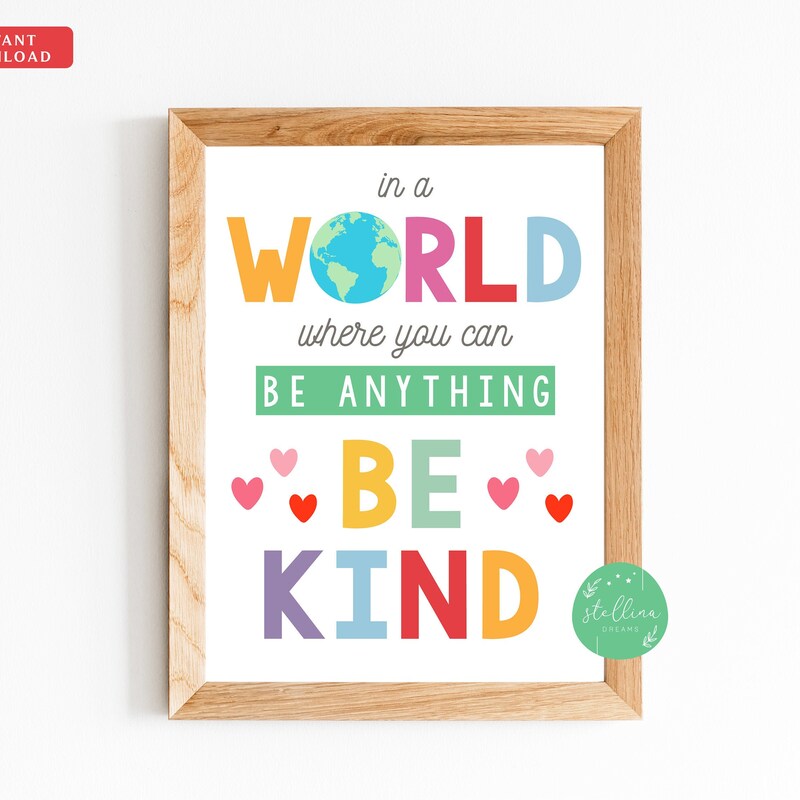 Be Kind Poster - Etsy