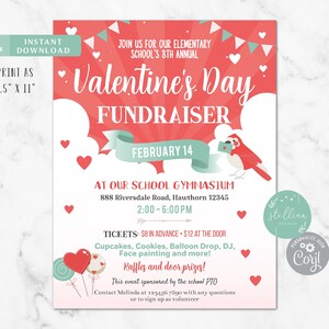 Valentine's Day Fundraiser Flyer, Valentine Class Party Invite, Church ...