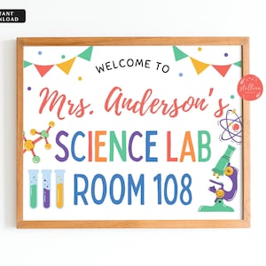 Editable Science Teacher Classroom Door Sign, Science Lab Printable ...
