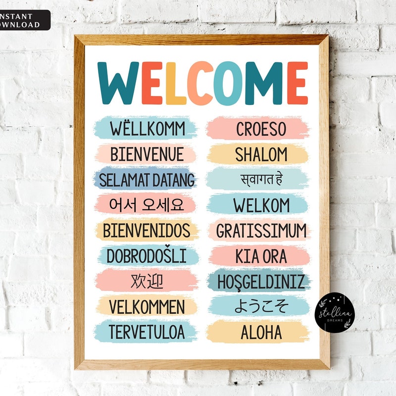 Welcome Languages - Etsy