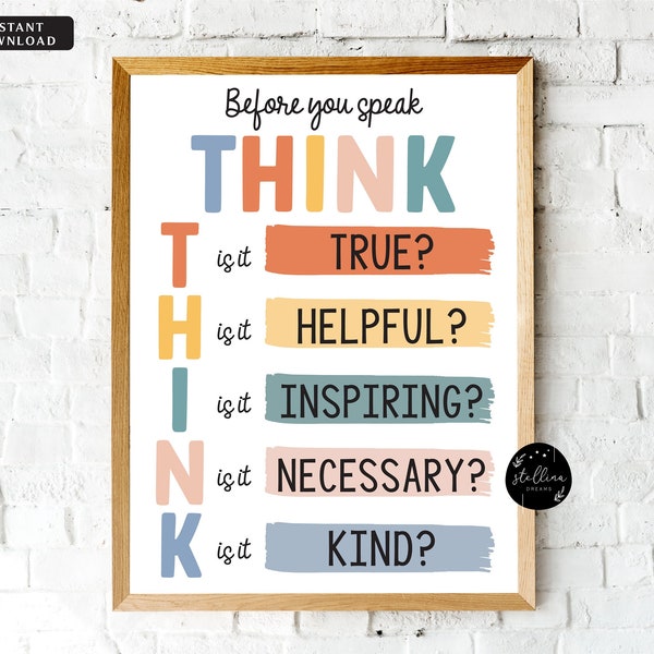 Think Before You Speak Poster - Etsy