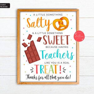 Chocolate Pretzel Thank You Sign, Appreciation Sign, Staff Employee ...