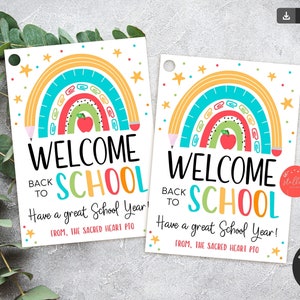 Welcome Back to School Printable Gift, Rainbow Sweet School Year First ...