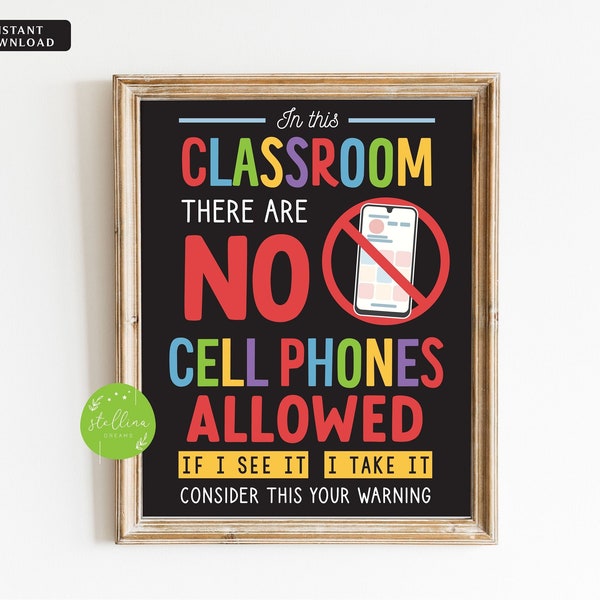 No Cellphones Sign - Etsy