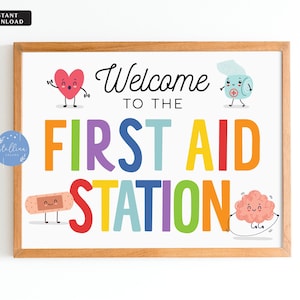 School Health Office Poster Printable Welcome to the First Aid Station ...
