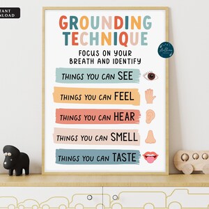 Grounding Technique Poster, Office Decor Therapy Office School ...