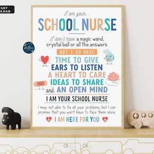 I Am Your School Nurse Poster, School Nurse Office Decor, Nurse's ...