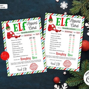 EDITABLE Elf Report Card, Elf Letters, Elf Letters, INSTANT DOWNLOAD ...