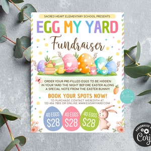 EDITABLE Egg My Yard Fundraiser Flyer, Printable Invite Easter Egg Hunt ...