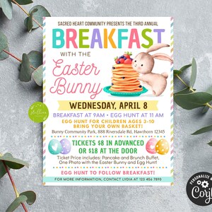 Easter Brunch Egg Hunt Flyer, Printable Invite Party Invitation Pto Pta ...