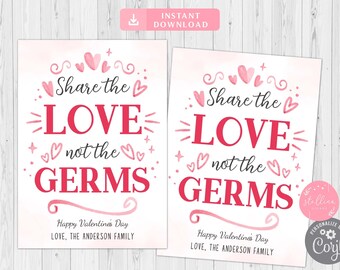 Share Love Not Germs Label - Etsy