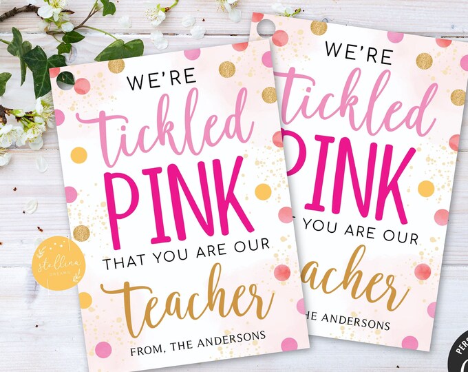 Tickled Pink Gift Tag INSTANT DOWNLOAD We Are Tickled Pink You're Our ...