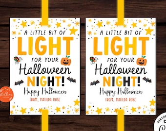 Halloween Gift Tags, Light for Your Halloween Night, Glow Stick Friend ...