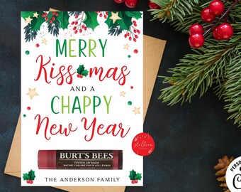 Christmas PRINTABLE 'merry Kissmas and Chappy New Year Gift Tags ...