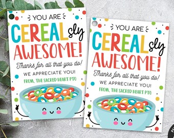 Cereal Thank You Tags - Etsy