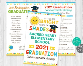 Graduation Ceremony Program Template Kindergarten, Any Grade Elementary School, Future is so ...