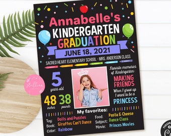 Kindergarten Graduation Photo Prop End of School Chalkboard - Etsy