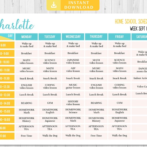 EDITABLE Weekly Homeschool LESSON PLANNER Home Schooling - Etsy