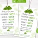 Printable Mint Thank You Tags, Volunteer Mint Labels, Printable, Thank ...