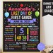 EDITABLE Last Day of School Photo Sign, Girl Back to School Chalkboard ...