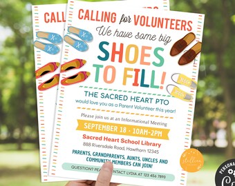 EDITABLE Volunteer Recruitment Flyer, Printable Handout, School ...