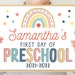 Rainbow Boho First Day of Preschool Sign First Day of School | Etsy