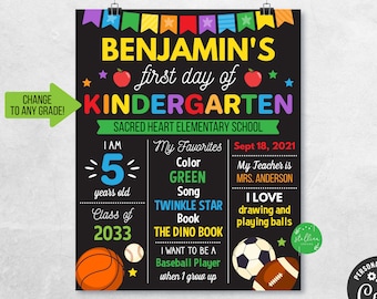 Back to School Poster DIY Printable Boys First or Last Day - Etsy