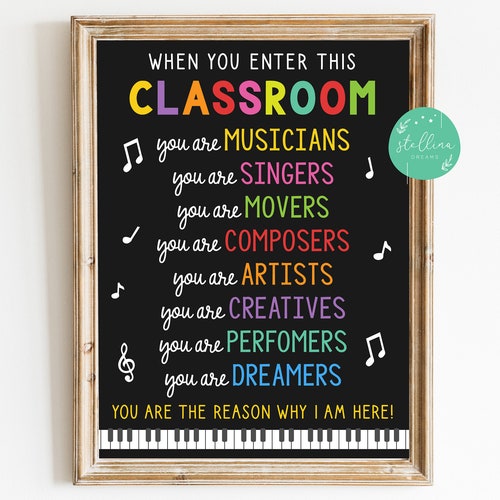 Music Teacher Classroom Printable Poster Classroom Decor - Etsy