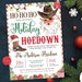 EDITABLE Christmas Hoedown Invitation, Cowboy Santa Ho Ho Hoedown ...