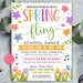 EDITABLE Spring Fling School Dance Invitation, Flyer Party Invitation ...