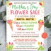 EDITABLE Mother's Day Flower Fundraiser Flyer, Roses Carnation ...