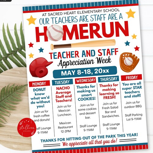 Hollywood Movie Star Teacher Appreciation Week Itinerary. - Etsy