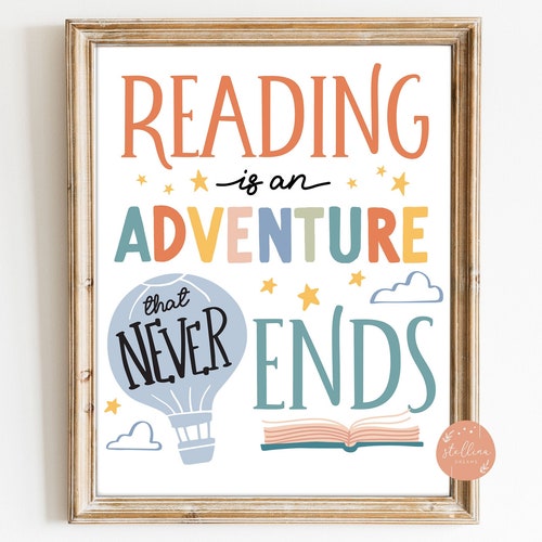 Reading Poster School Library English Classroom Printable - Etsy