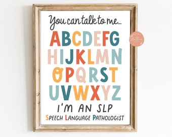 Speech Therapist, SLP Poster, Speech Language Pathologist Office Decor ...