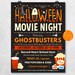 EDITABLE Halloween Movie Night Flyer, Printable PTA PTO Flyer School ...