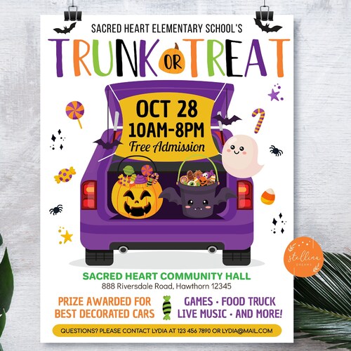 EDITABLE Trunk or Treat Flyer/invitation Printable Halloween - Etsy