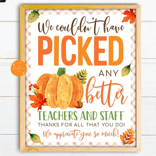 Printable We Couldn't Have Picked Better Teachers Thank - Etsy