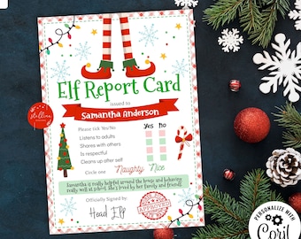 EDITABLE Elf Report Card, Elf Letters, Elf Letters, Notes From the Elf ...