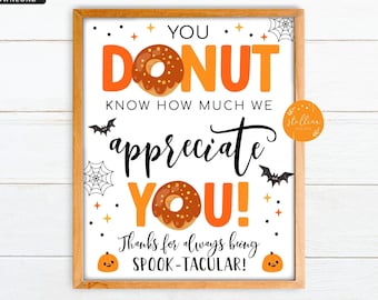 Thanksgiving Donut Sign, Thankful for You! Fall Appreciation Party ...