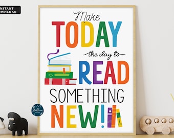 Reading Poster School Library English Classroom Printable