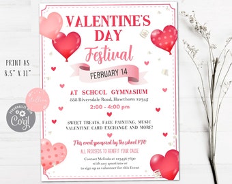 Valentine's Day Fundraiser Flyer, Valentine Class Party Invite, Church ...