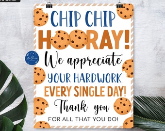 Cookie Thank You Sign, Appreciation Week Teacher Staff Nurse, Chip Chip ...