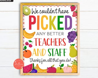Teacher Thank You Sign, Couldn't Have Picked Better Teachers, Staff ...