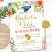 Editable Luau Graduation Invitation, Printable College Graduate ...