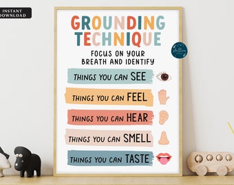 Grounding Technique Office Decor Therapy Office School Counselor CBT ...
