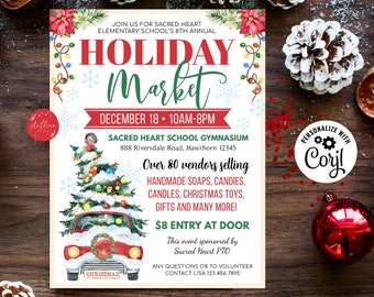 Editable Holiday Boutique Flyer Template Christmas Boutique - Etsy
