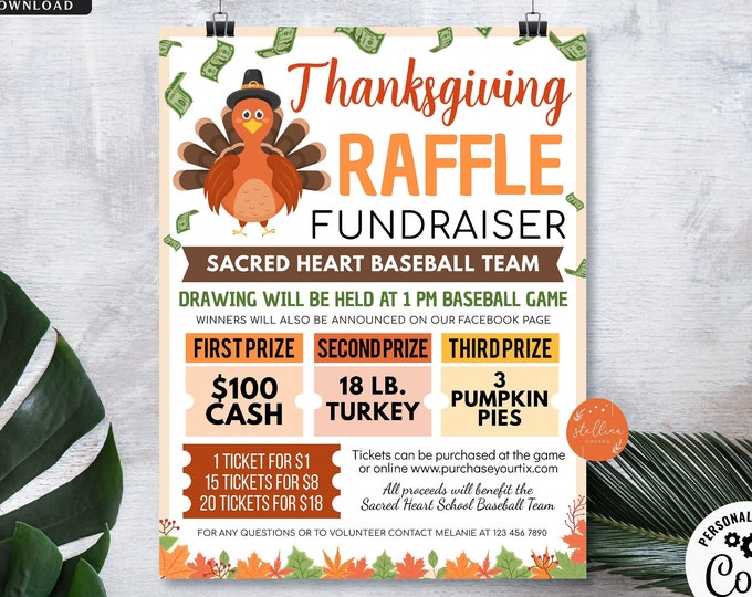 50/50 Raffle Ticket Fundraiser Flyer, Split the Pot Raffle Fundraiser ...